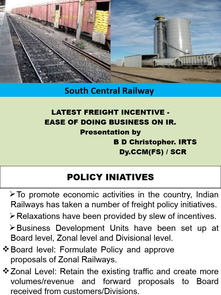 Freight Incentives Ease of Doing Business | PDF | Train | Cargo