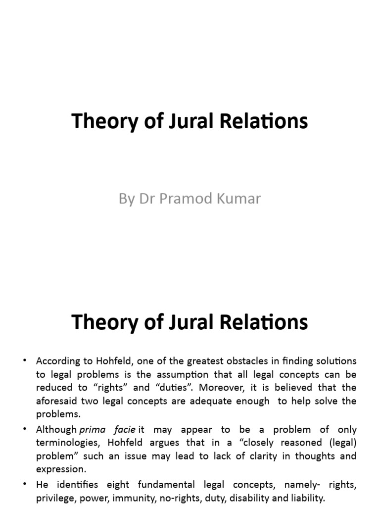 Theory of Jural Relations | PDF