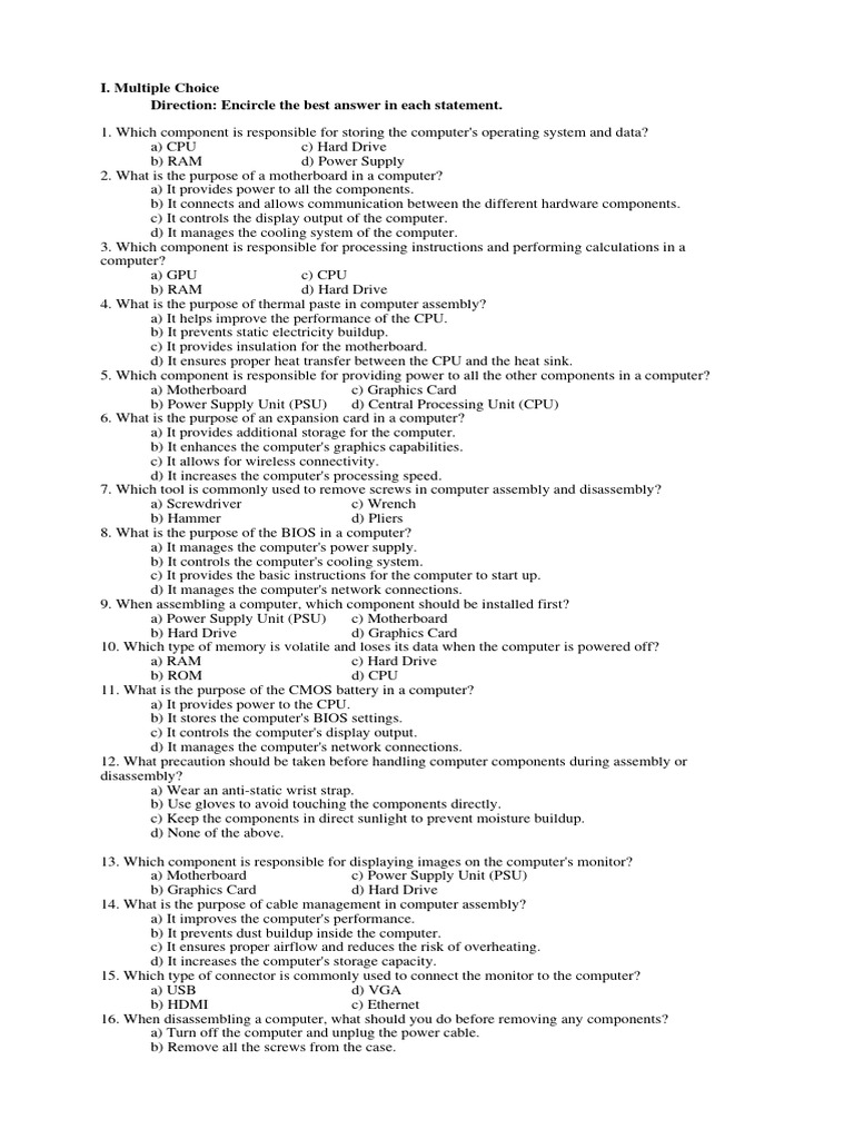 Long Quiz | PDF | Computer Hardware | Computer Data Storage