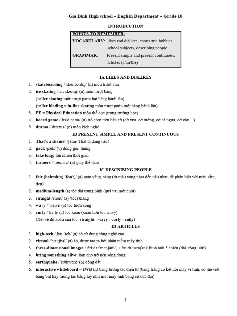SBT 10 Key hk1 2023 2024 | PDF