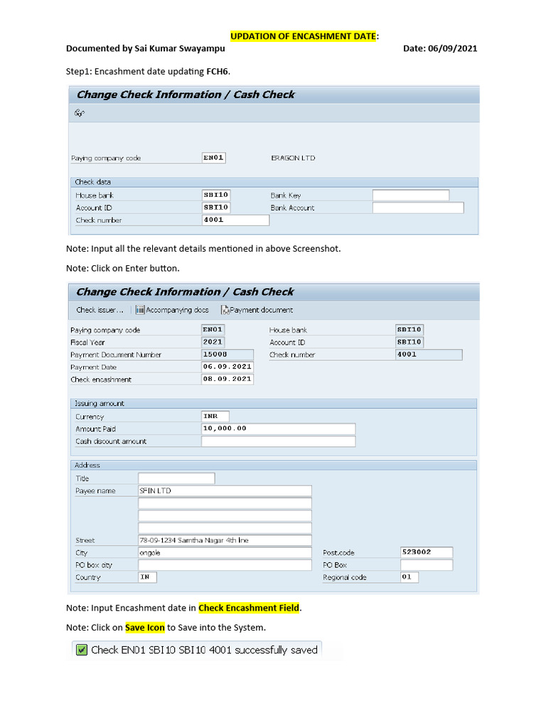 Updation of Encashment Date | PDF | Business | Finance & Money Management