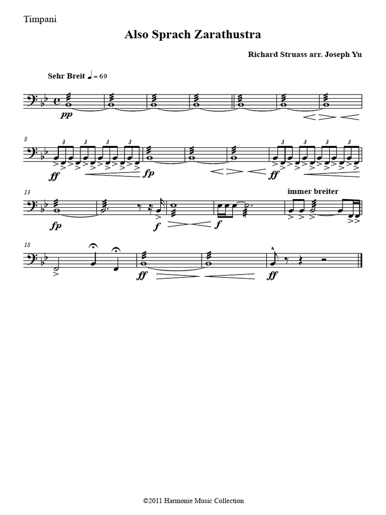 Timpani Arrangement of Zarathustra | PDF