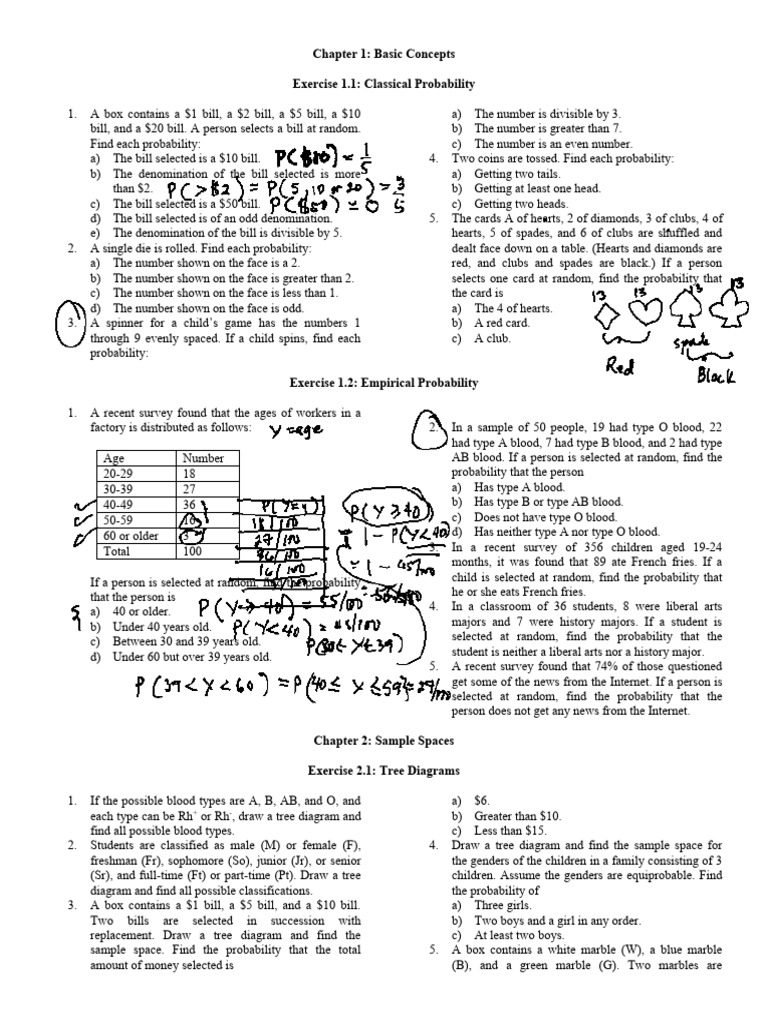 Probability 1 Exercises1 | PDF | Probability | Playing Cards