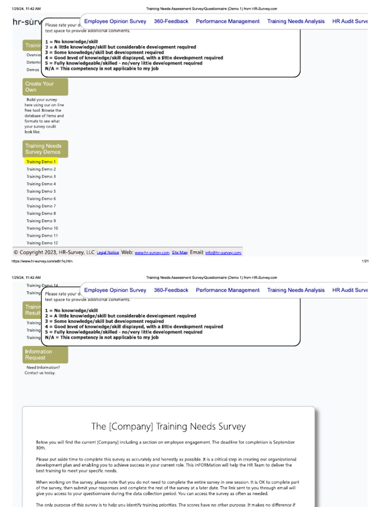 Training Survey | PDF