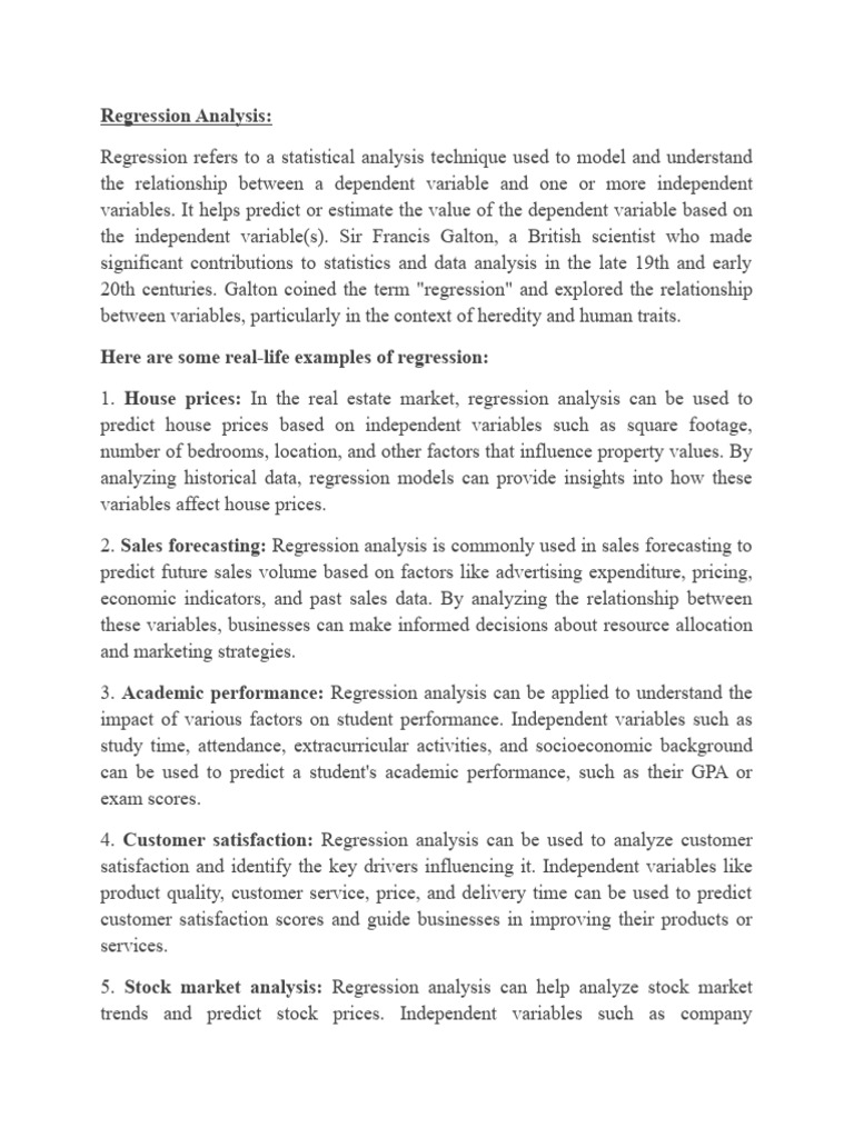 Regression | PDF | Regression Analysis | Dependent And Independent Variables