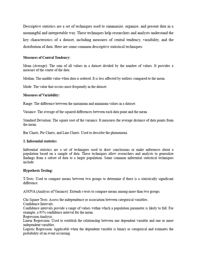 Types of statistics | PDF | Statistics | Regression Analysis