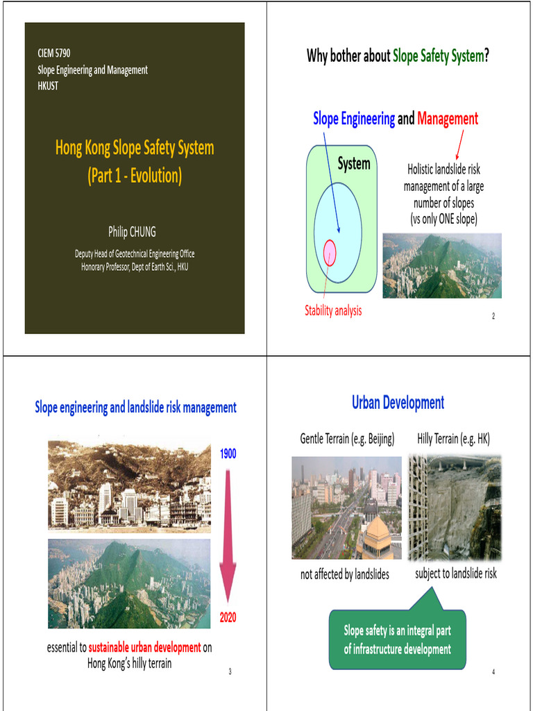 Lecture 1 - Slope Safety System Part 1-1 | PDF | Landslide | Geotechnical Engineering