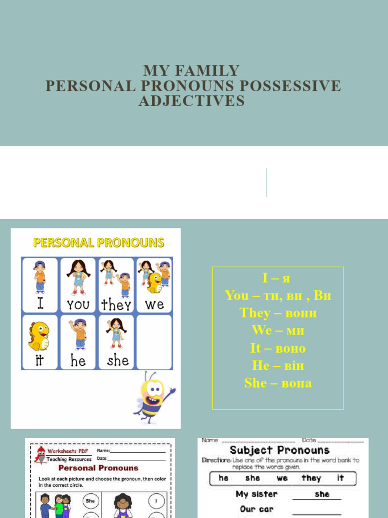 4.personal Pronouns, My Family | PDF