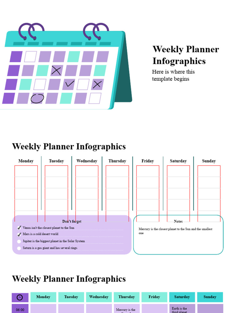 Weekly Planner Infographics by Slidesgo | PDF | Planets | Solar System