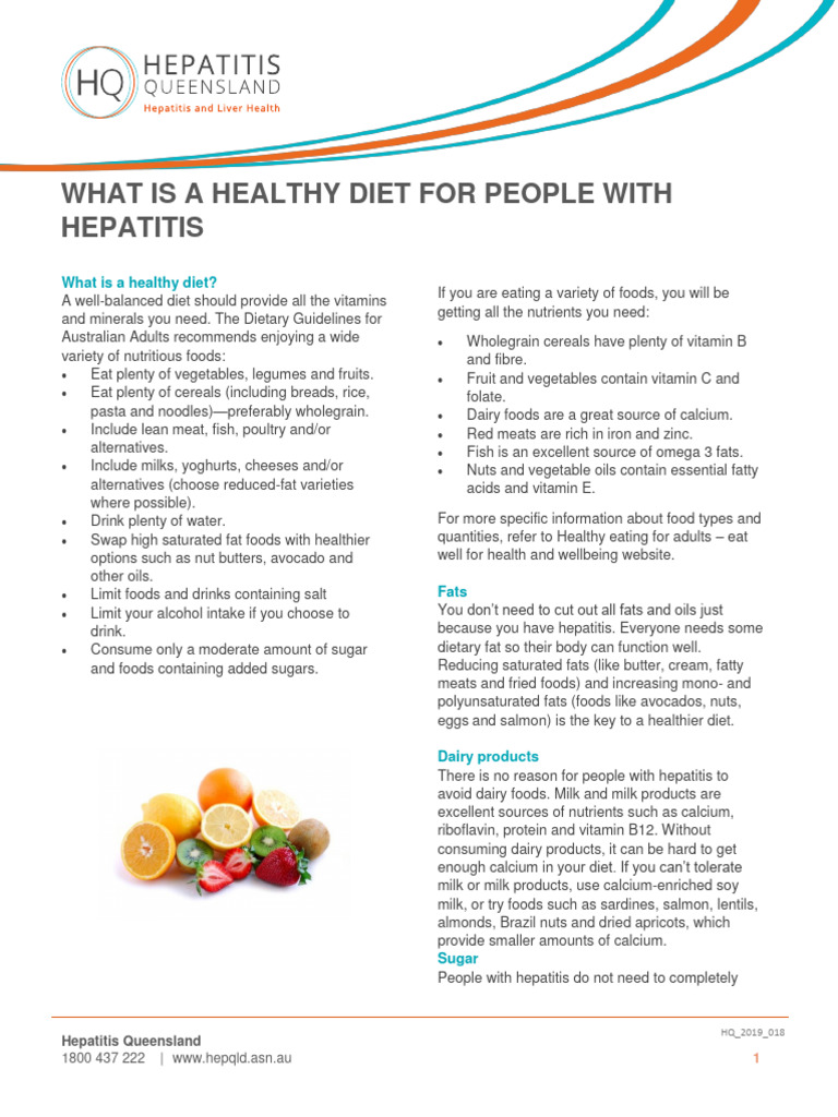 FINAL What Is A Healthy Diet For Someone With Hepatitis | PDF | Foods ...