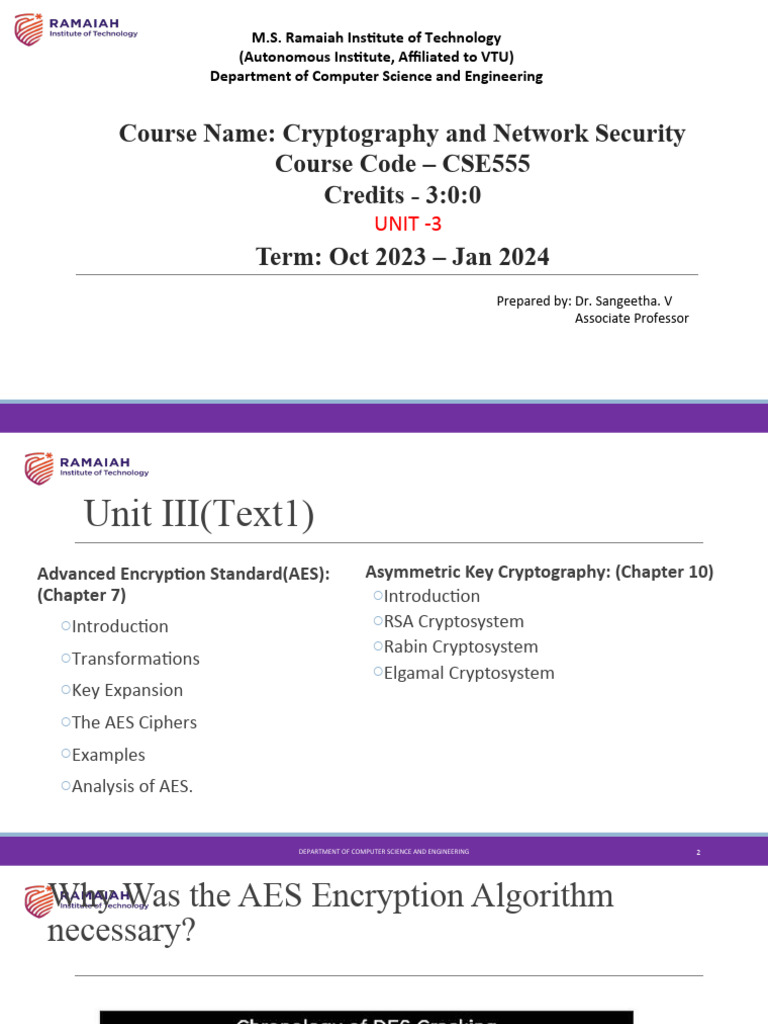 CNS Unit 3 | PDF | Public Key Cryptography | Cryptography