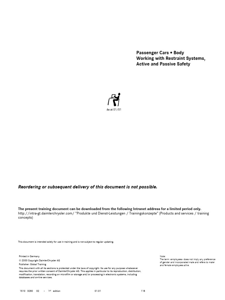 Passenger Cars - Body Working With Restraint Systems, Active and ...