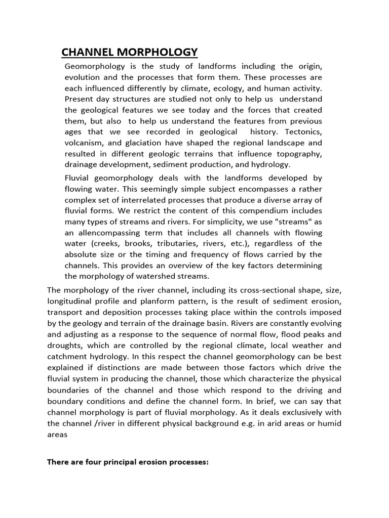 Channel Morphology | PDF | Geomorphology | River