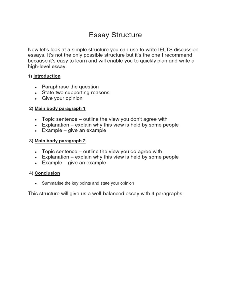 IELTS Discussion Essay Structure Guide | PDF