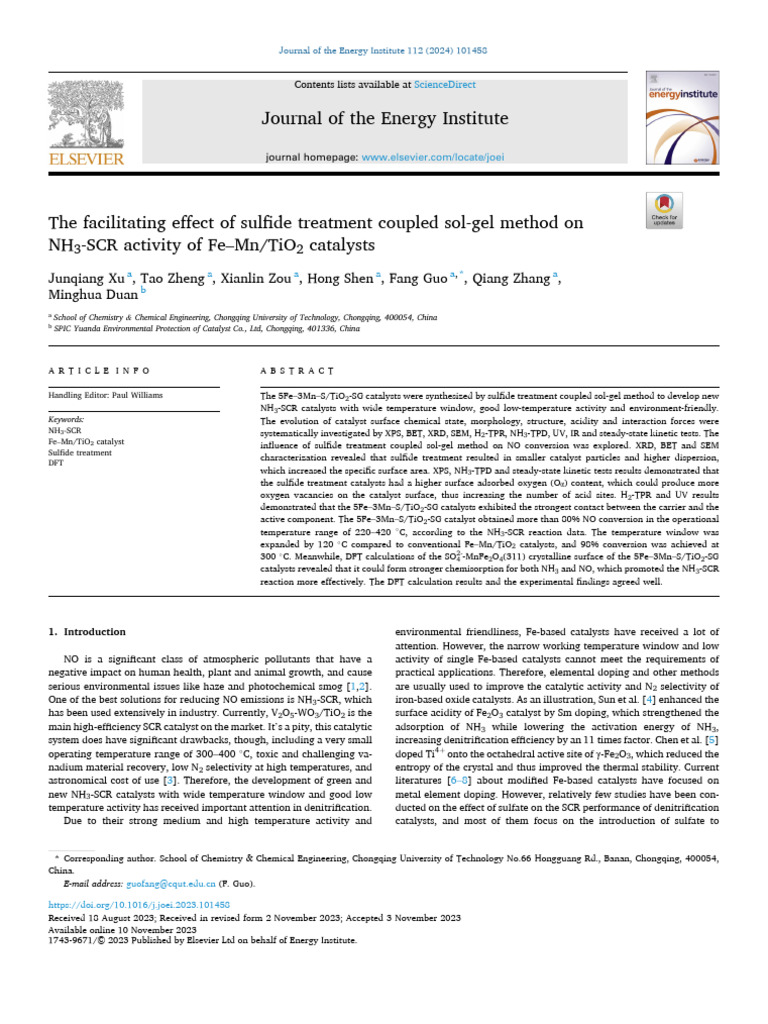 The Facilitating Effect of Sulfide Treatment Coupled So - 2024 - Journal of The | PDF ...