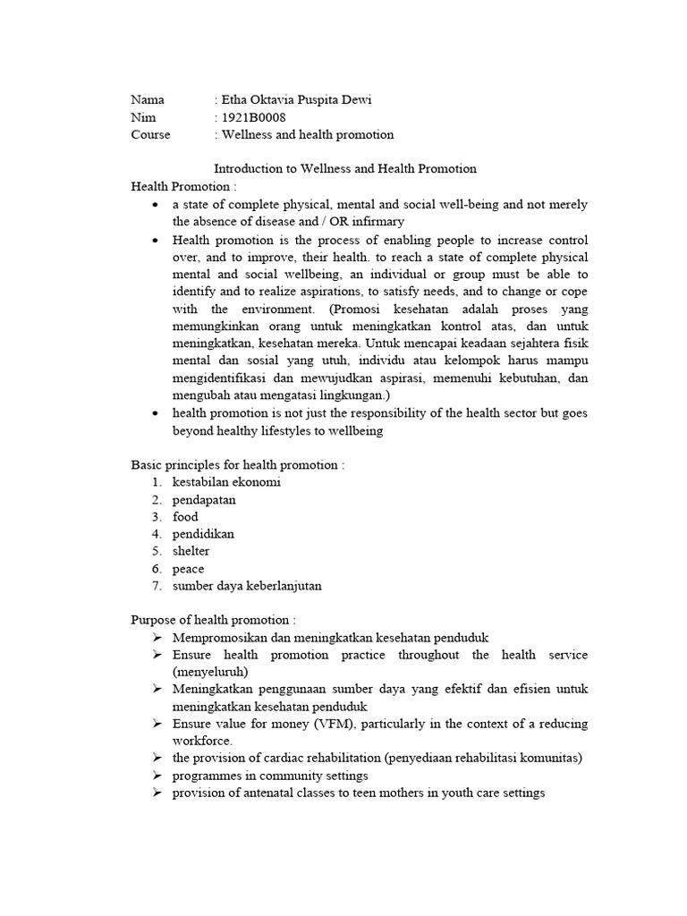 Health Promotion Essentials | PDF | Health Promotion | Health Care
