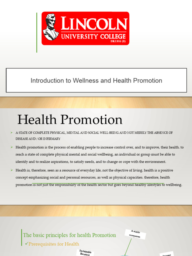 Topic 1 - Wellness and Health Promotion | PDF | Health Promotion ...