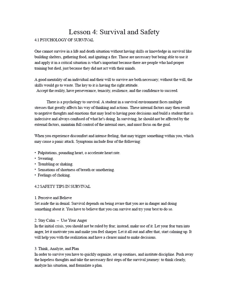 Lesson-4-Survival-and-Safety-Measures | PDF | Emergency Management ...