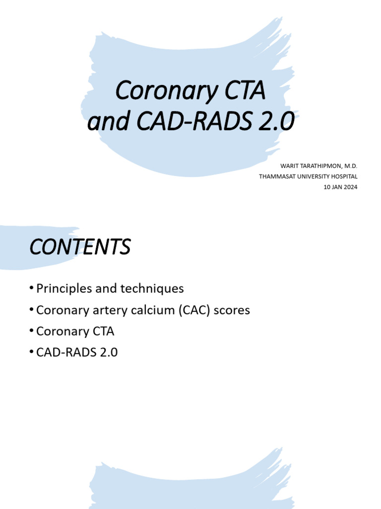 Coronary CTA and CAD-RADS 2.0 | PDF