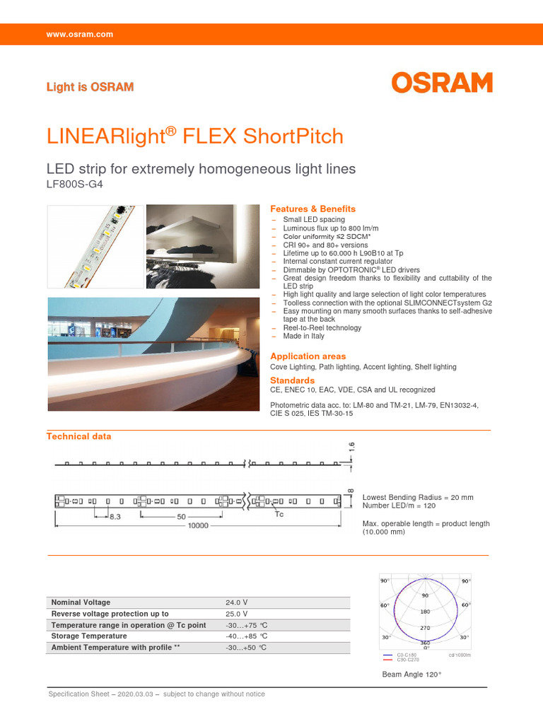LINEARlight FLEX ShortPitch LF800S (EN) | PDF | Optics | Electrodynamics