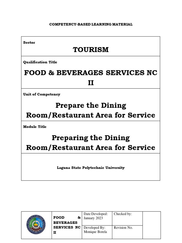 Profed6 CBLM Borela | PDF | Foodservice | Tableware