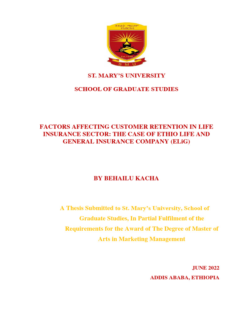 Factors in Ethio Life Insurance Retention | PDF