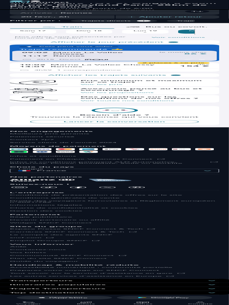 SNCF Connect - Résultats d'Itinéraires Aller | PDF