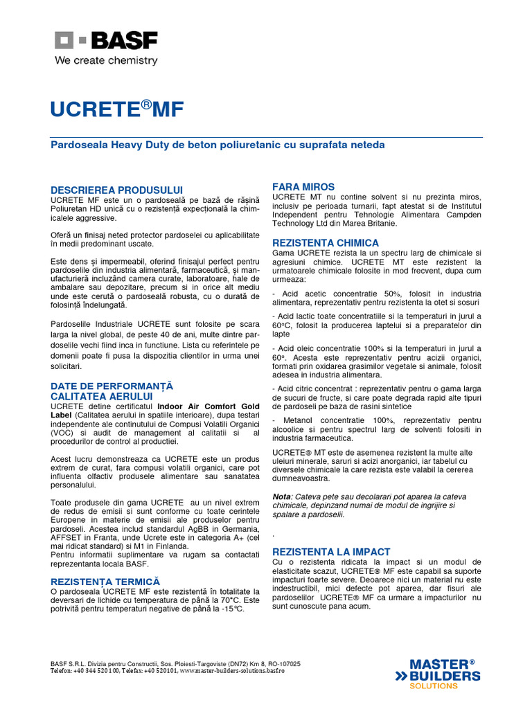 Ucrete MF RO | PDF