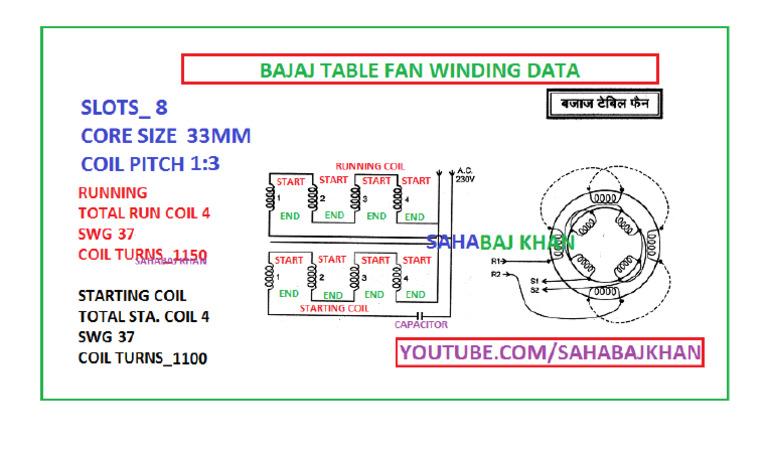 ALL TABLE FAN WINDING DATA - With Connection Coil Loaction - PDF File-9 ...