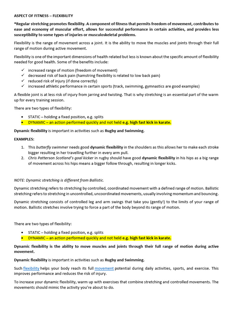 Understanding Dynamic Flexibility Benefits | PDF | Self-Improvement | Wellness