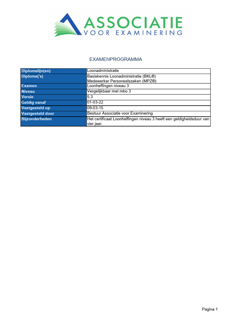 LH3 Examenprogramma 5.3 1 | PDF