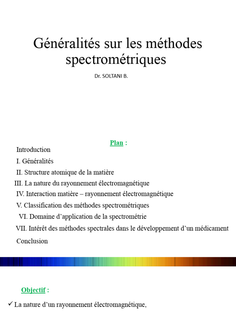 Introduction à la Spectrométrie | PDF | Raie spectrale | Vagues