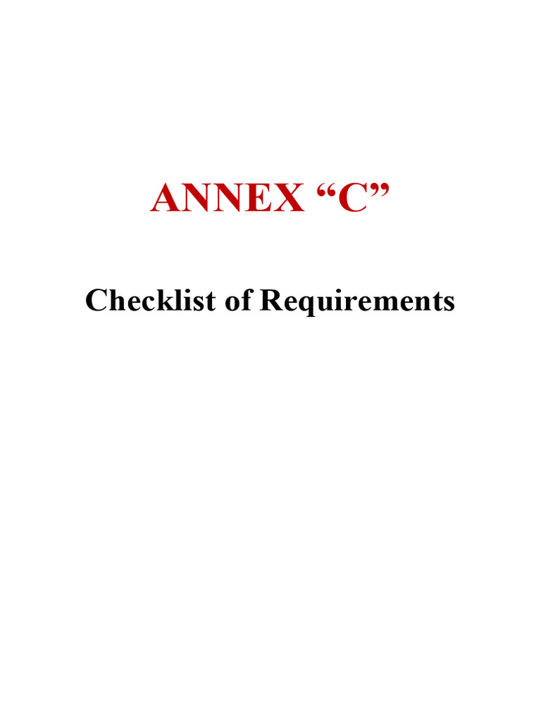 Annex C Checklist of Requirements Goods | PDF | Notary Public | Joint ...