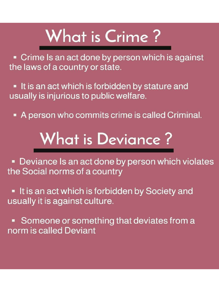 Lec#34 Concept of Crime & Deviance | PDF