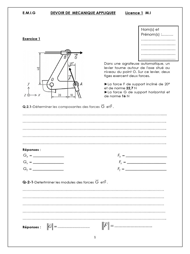 Devoir de Meca | PDF