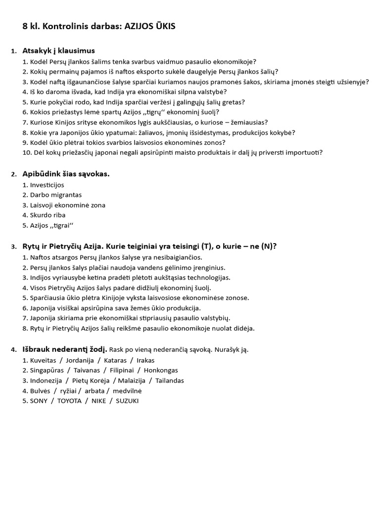 8 KL Azijos Ūūkis | PDF