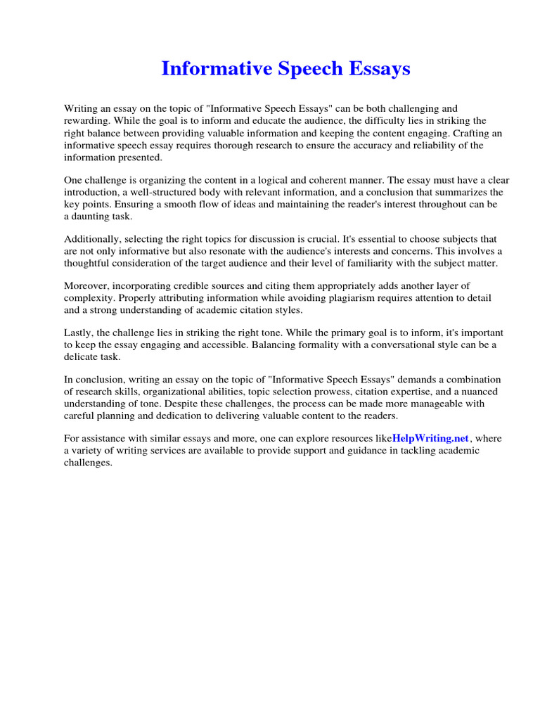 Informative Speech Essays | PDF | Essays | School Shooting