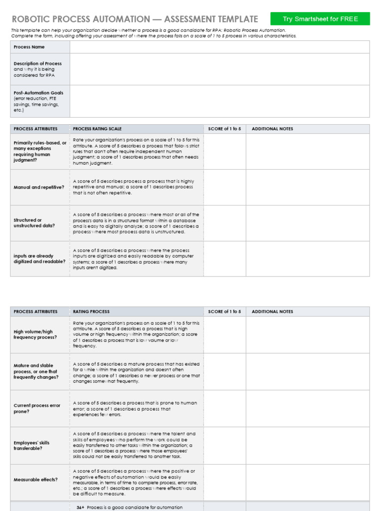 IC Robotic Process Automation Assessment Template 10704 - PDF ...