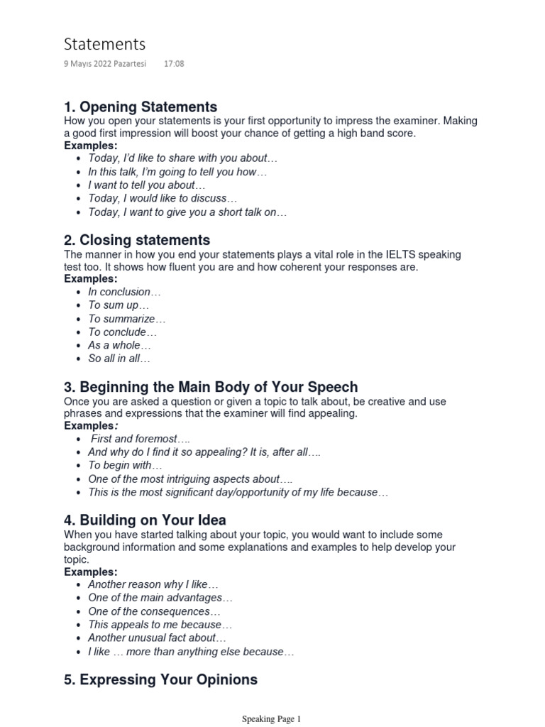 Statements | PDF | Verb | Language Mechanics