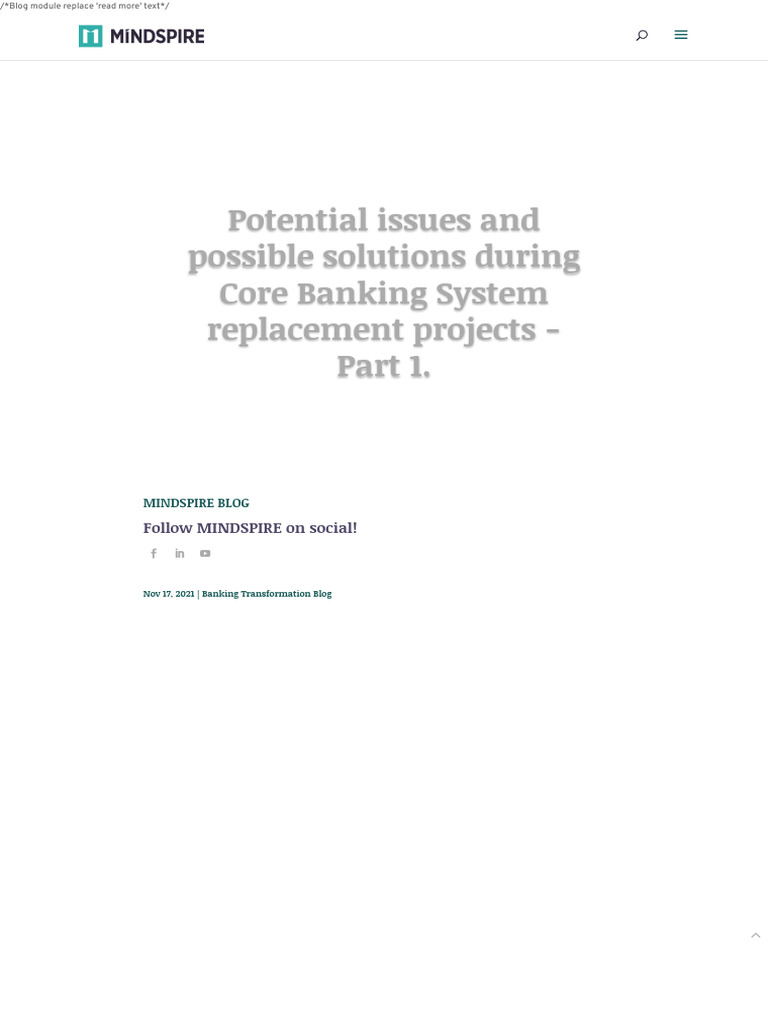 Choosing A Core Banking System Lessons Learned Recently Pdf Banks