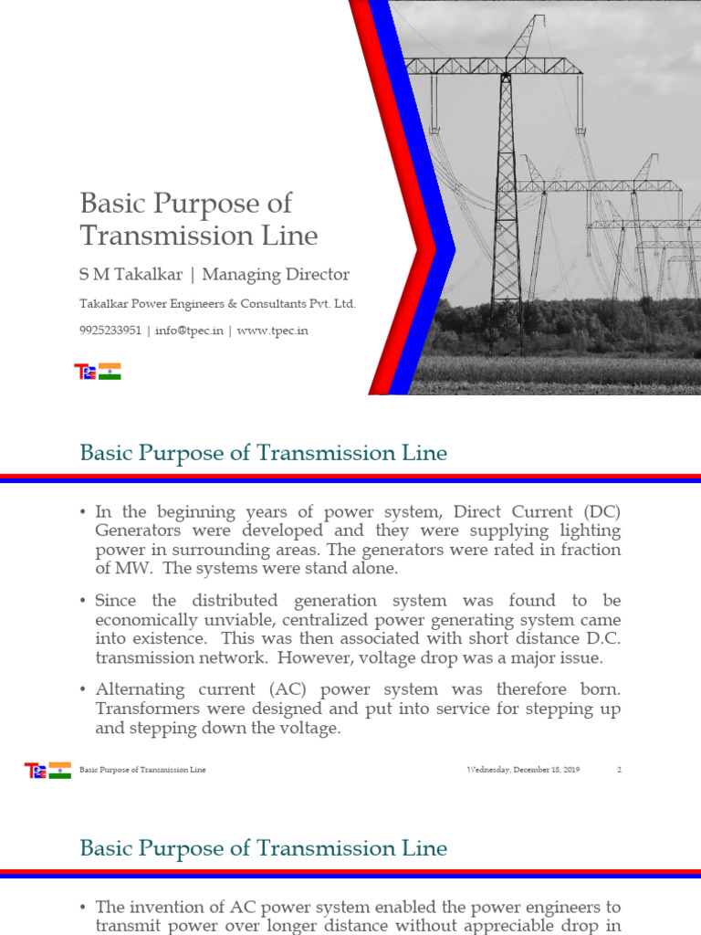 1 - (Basic Purpose of Transmission Line) NEW | PDF | Electric Power ...