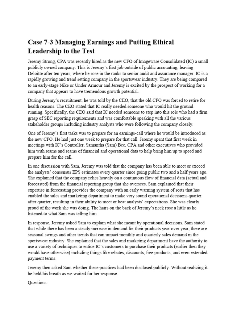 Chapter 7 Case Solutions | Download Free PDF | Financial Audit | Revenue