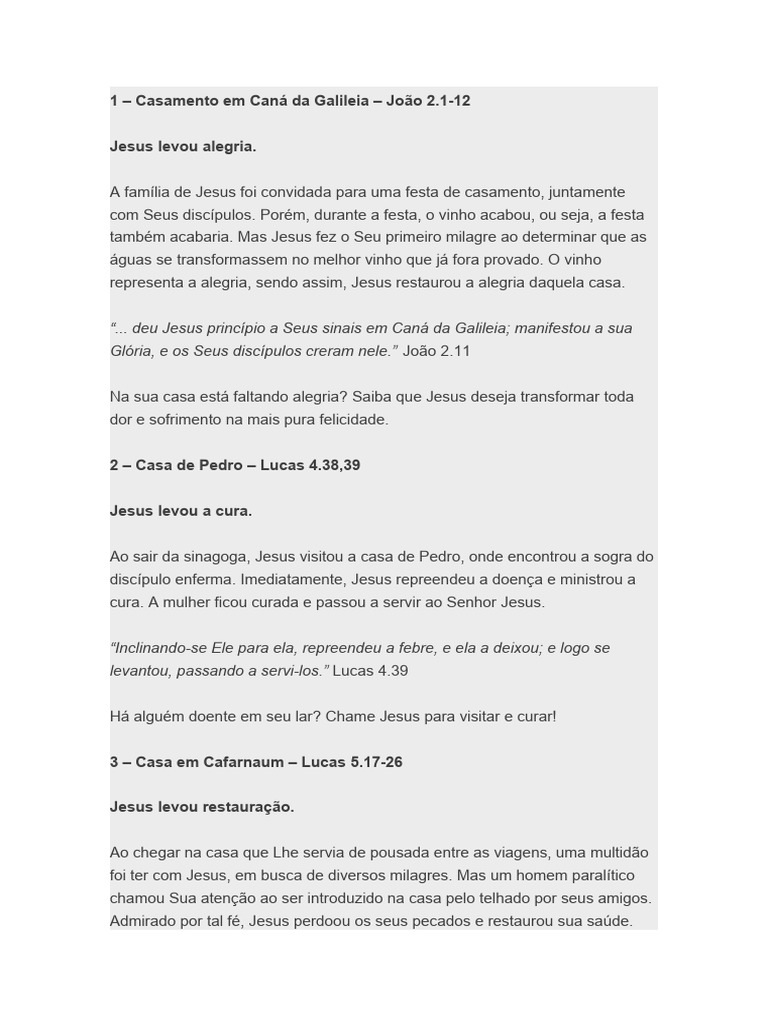 As Casas Que Jesus Visitou | PDF | Jesus | Ressurreição de Jesus