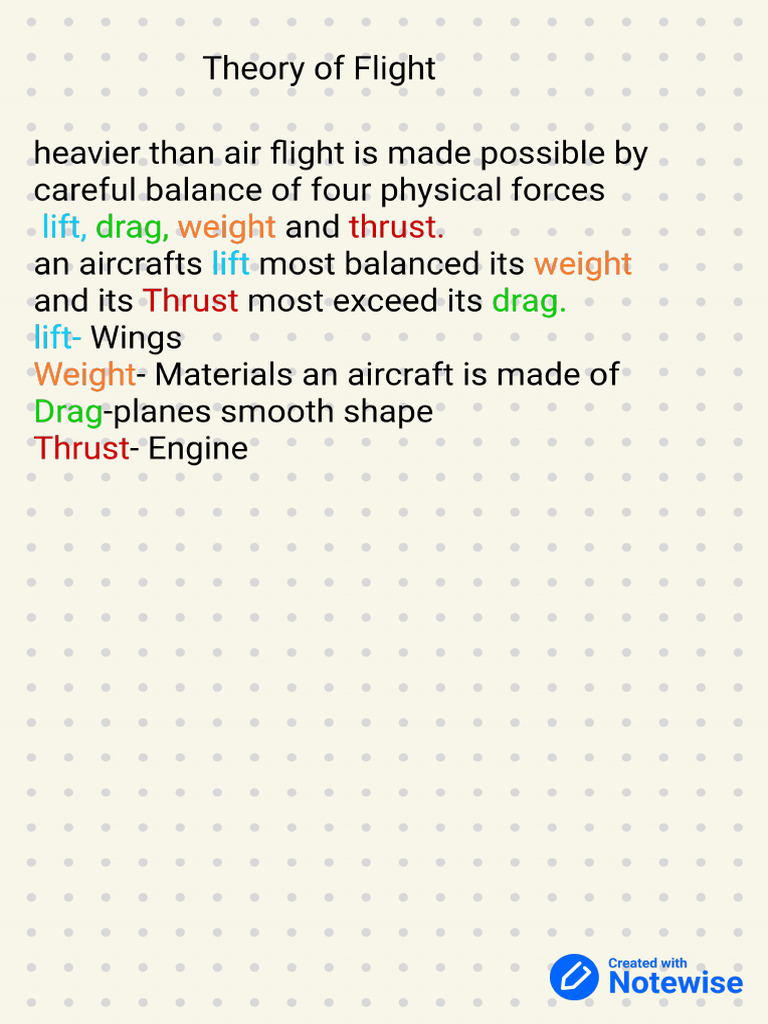 Theory of Flight Summary | PDF