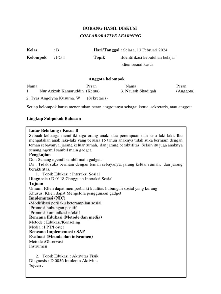 Borang CL 1 - FG 1 - PrakPromkes | PDF
