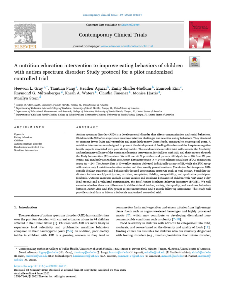 A Nutrition Education Intervention To Improve Eating Behaviors of ...