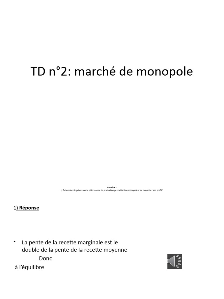 Audio Corrige EX 1 Et 2 TD2 Microeconomie SAIDI | PDF