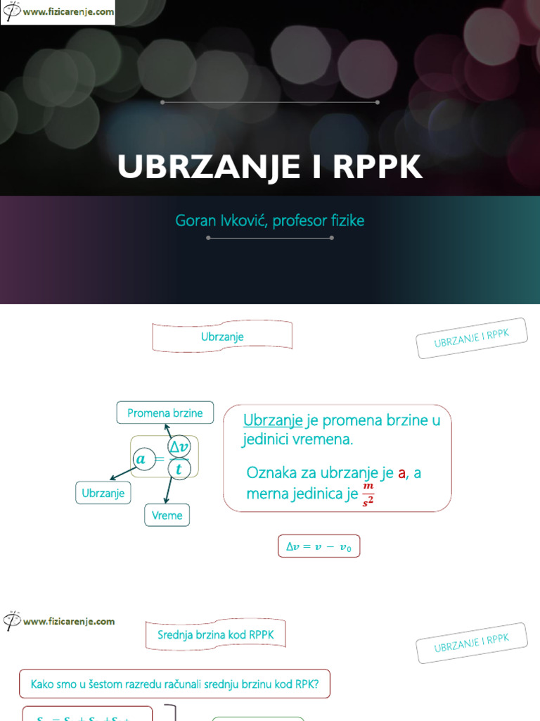 Ubrzanje I RPPK | PDF