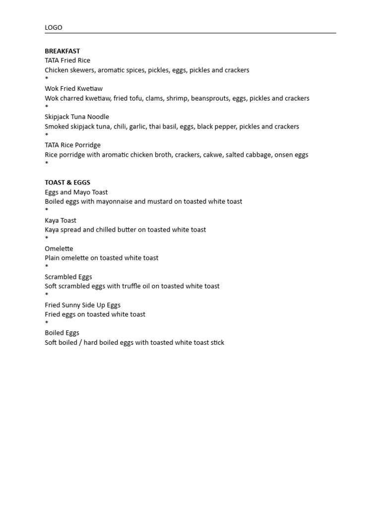 Menu | PDF | Pickling | Food And Drink Menu | PDF | Pickling | Food And Drink