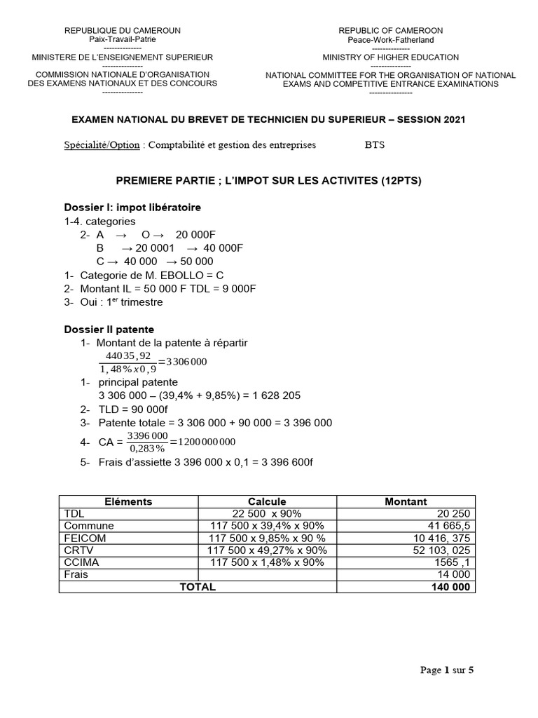 Fisca 1 Correction | PDF